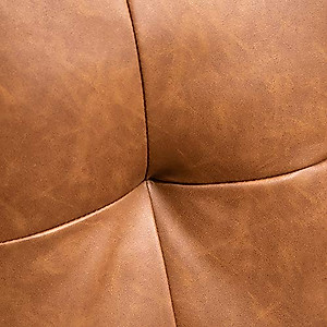 HOMCOM 51" Wide Loveseat with Armrest, 2-Seater Tufted PU Leather Double Sofa, Brown