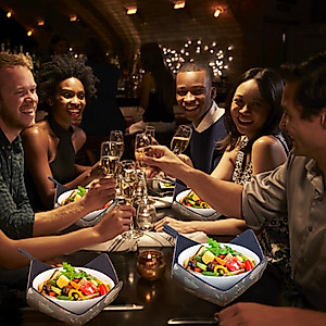 Mepple Microwave Bowl Cozy，Hot Soup Bowl Holders, Multipurpose Potholders for Hot & Cold Foods, Bowl-Shaped Containers, Essential Kitchen Utensils Gadgets, Set of 2,Blue and Grey