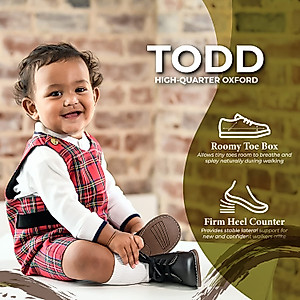 FOOTMATES Todd Lace-Up Bootie Leather Toddler and Baby Walking Shoes with Wide Toe Box and Custom-Fit Insoles, Non-Marking Outsoles, White - 3 Infant (0-12 months)