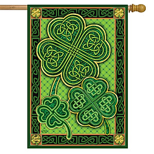 Briarwood Lane Celtic Shamrocks St. Patrick's Day House Flag Irish 28" x 40"