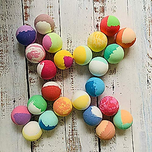 Purelis Moisturizing Bath Bombs Gift Basket, 40 count. Bulk Bath Bomb Gift Set with Essential Oils & Shea Butter. Organic, Individually Wrapped Bath Bombs in Gift Box. Best Gift Idea for Women & Kids!