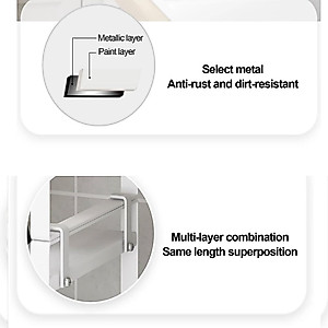 LONONE Under Cabinet Organizer Shelf Under Sink Organizer Kitchen Adjustable Under Sink Organizers and Storage Bathroom,White,Double Layer