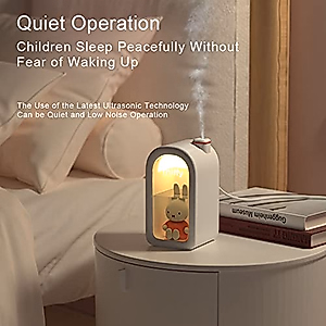 Mipow X Miffy Cool Mist Humidifier - Ultrasonic Quiet , Mini Cute Humidifier with Night Light for Bedroom/Babies Nursery/Office, 380ml