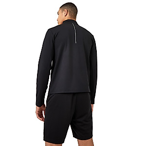 Everlast Men's Fit Active Quarter Zip Long Sleeve Athletic Performance Pullover Long Sleeve Shirt Black Small