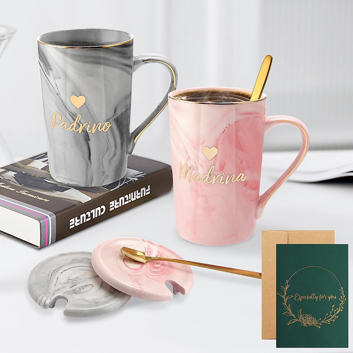 Sincerez Godparents proposal gift, Padrinos de bautizo propuesta, Baptism gifts for godparents, Gift for Padrinos proposal, Madrina proposal, Spanish coffee mugs set of 2