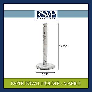RSVP International Kitchen Collection Countertop Paper Towel Holder, Marble 5.13 x 12.75