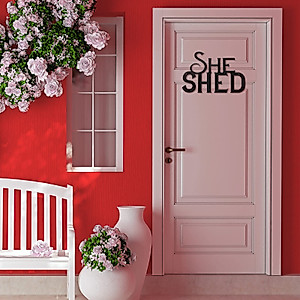 Zhengmy She Shed Metal Cut Sign Decor Wall Art Farmhouse Wall Sign Woman Cave Hanging Home Door Decoration for Home Kitchen Garden Present for Ladies