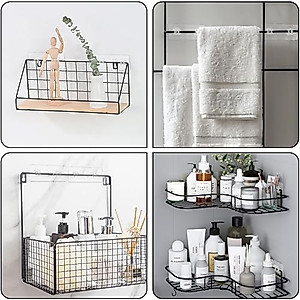 4PCS Shower Caddy Adhesive Hooks Replacement, No Drilling Hooks, Shower Shelf Adhesive Transparent Hooks Corner Shower Bathroom Shelf Basket Hanging Hooks Kitchen Accessories for Bathroom Shower Caddy