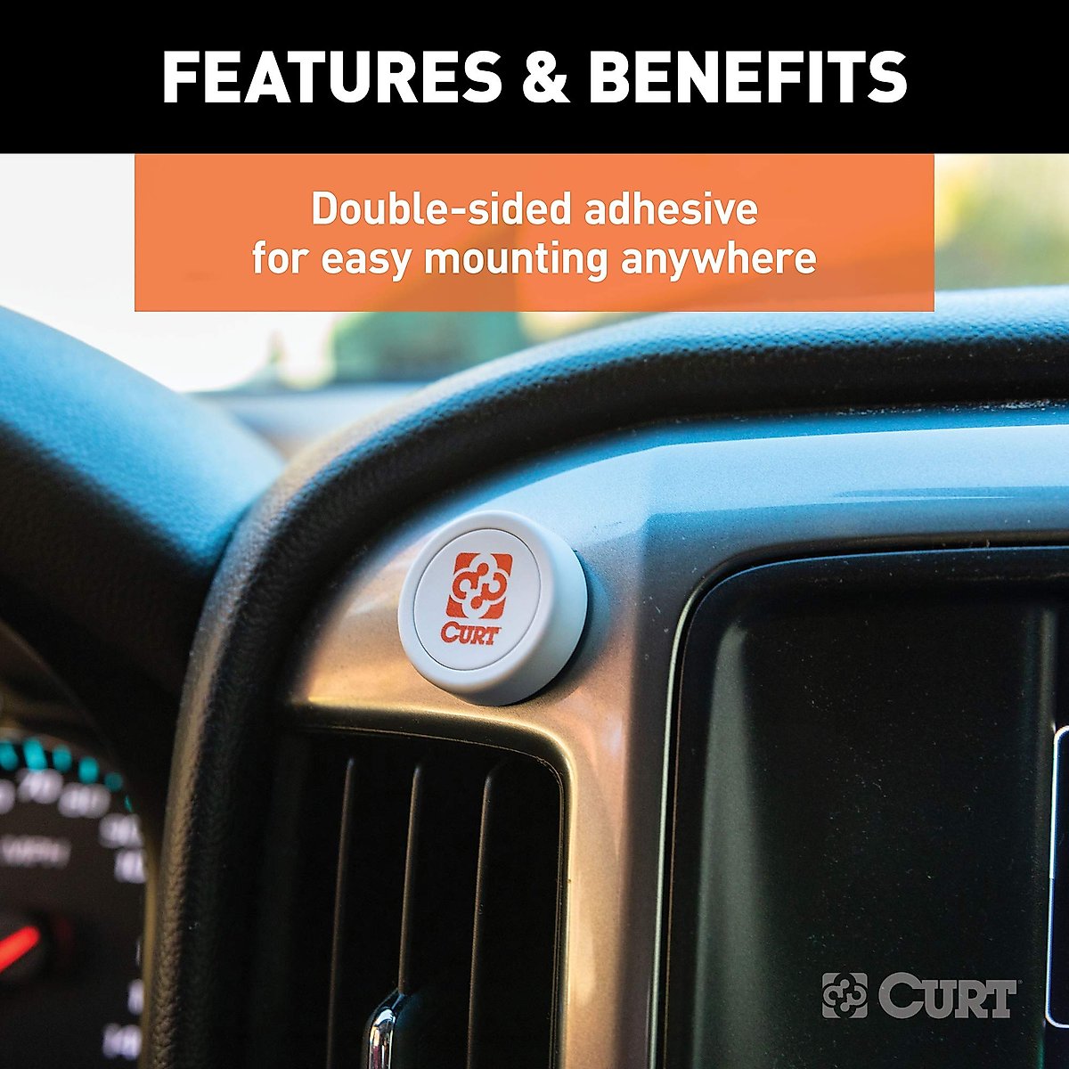 CURT 51189 Manual Override Bluetooth Button for Echo Mobile Trailer Brake Controller, Powered by Flic, White