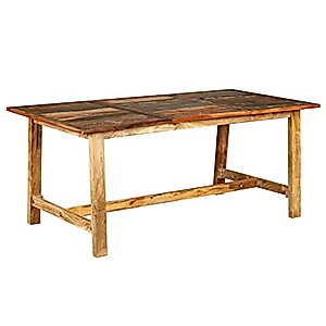 ULUYYUC Dining Table Solid Reclaimed Wood 70.9",Office Desks Party Table Kitchen Tables Kitchen Furniture Outdoor Table for Living Room, Kitchen, Backyard, Wedding,Office