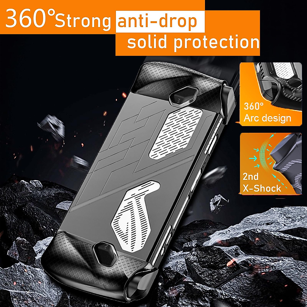 KERESLINA Silicone Protective Case for Rog Ally,ROG Ally Integrated Silicone Black and White Shockproof Protection Shell,with Accessories for Rog Ally Game Handheld 2023