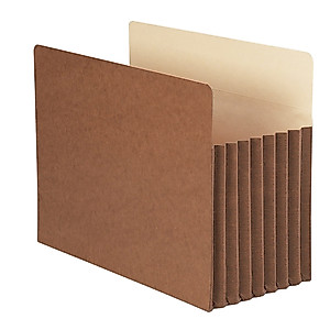 Smead TUFF® File Pocket, Straight-Cut Tab, 7" Expansion, Letter Size, Redrope, 5 per Box (73395)
