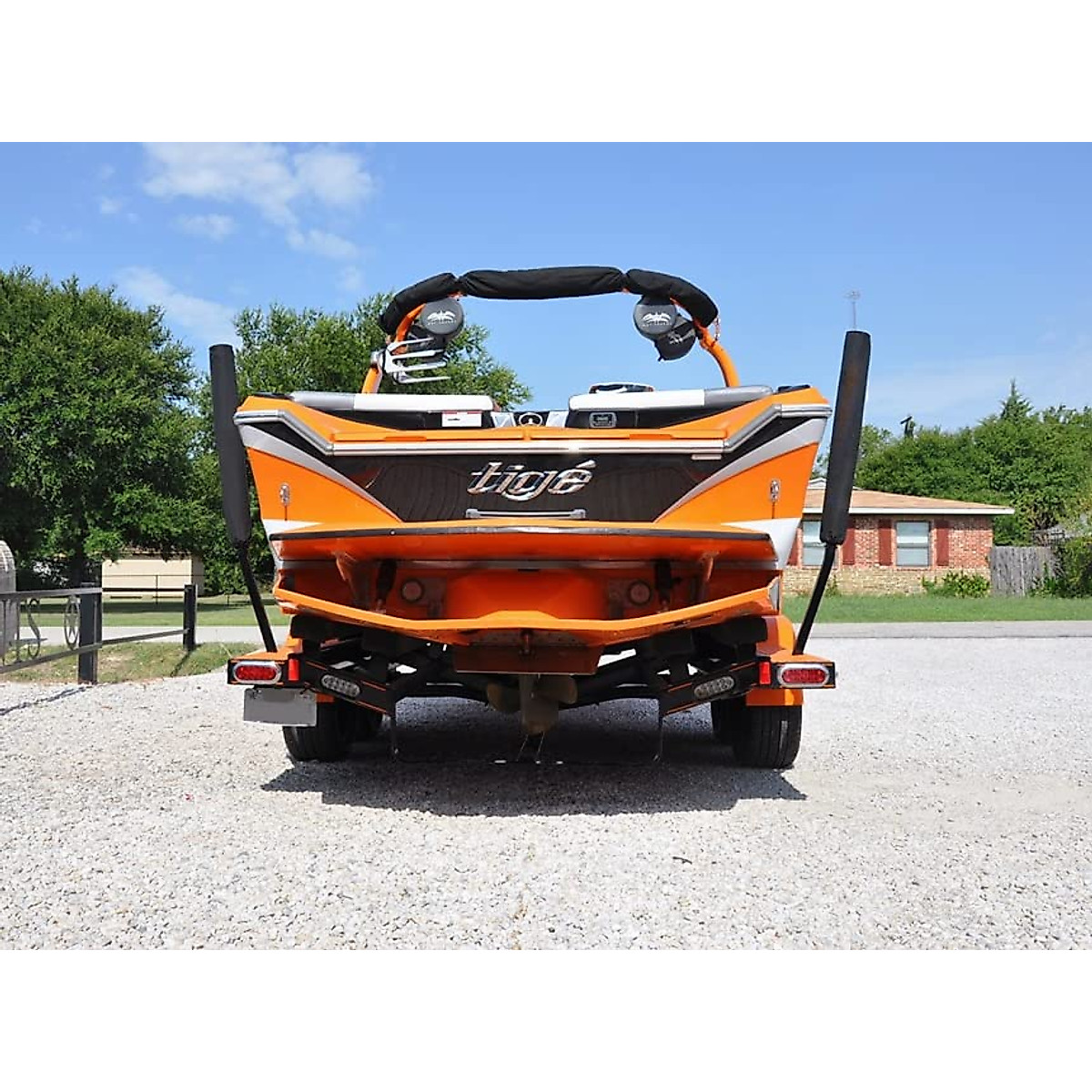 Mad Dog Boat Trailer Guide Pole Pad and Cover with Capped Ends | 36 Inch | Black | Heavy Duty UV Fade Proof Canvas | Set of Two