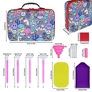 Diamond Painting Accessories,60 Small Storage Container for 5D Diamond,Rhinestones Nail Gems,Beads Storage Box,Diamond Art Kit Accessories Tool with Tray and Diamond Pen