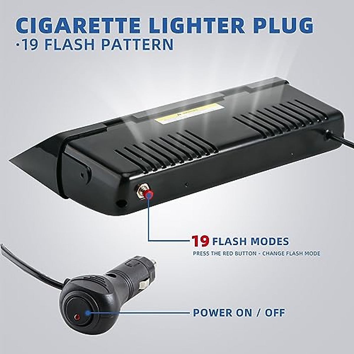 PKINGLAKE Windshield LED Dash Emergency Strobe Light 16 LEDs Interior Visor Deck Hazard Flashing Safety Warning Lights Bar for Police Firefighter Law Enforcement Trucks Vehicles (Amber/Green, 12-24V)