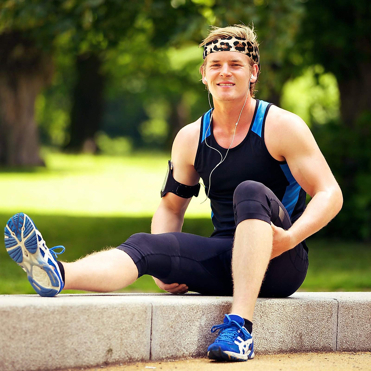 Sublimation Headband Blank Tie Dye Headband Heat Transfer Yoga Hairbands Elastic Sweatbands Iron on Transfer Bandana Head Wrap Scarf for Halloween DIY Women Teens Sports, White(Null)