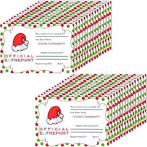 Censen 30 Pcs Boxed Christmas Cards 4 x 6 Inch Official Elf Reports Card Bulk Xmas Note Cards Stationary Holiday Christmas Gifts for Santa Winter Student Kid