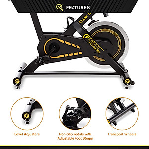 CIRCUIT FITNESS Circuit Fitness 40 lbs. Flywheel Deluxe Club Revolution Cardio Cycle Manual Resistance AMZ-955BK