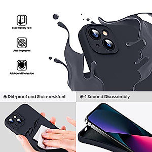Supdeal Liquid Silicone Case for iPhone 13 Mini - [Camera All-Round Protection] [Soft Microfiber Lining Anti-Scratch] 4 Layer Full Covered Shockproof Gel Rubber Phone Case Cover, 5.4", Black