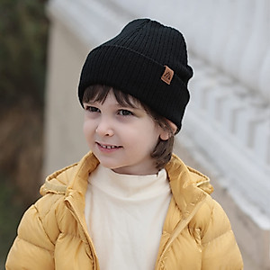 LMLALML 2 Pack Beanie for Baby Boys Soft Knit Baby Winter Hat Stripe Warm Baby Beanies