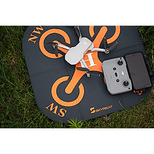Skyreat Drone Landing Pad Weighted, 50cm(20") Foldable Waterproof Helicopter Landing Pad for DJI Mini 2 / Mini 3 Pro/Mavic 3 / Air 3 / Air 2 / Air 2S / Holy Stone/Avata Pro FPV Drones Accessories