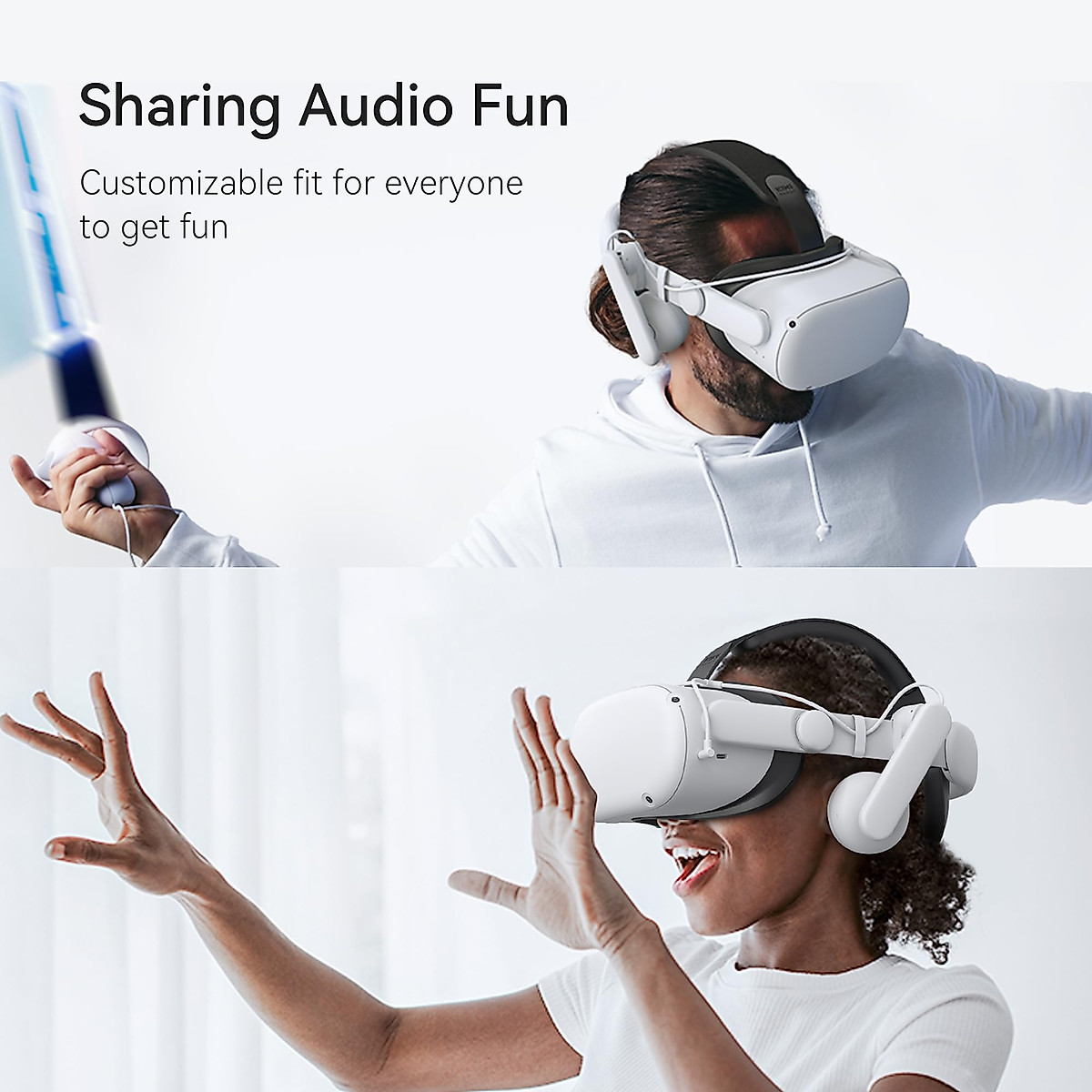 KIWI design Soft Clip-On Headphones for Quest 2 and Kiwi Head Straps, Enhanced Audio, Adjustable Fit