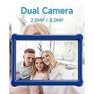 COOPERS Kids Tablet 10 inch, Android Tablets for Kids 32GB ROM 512GB Expand, Parental Control Toddler Tablet, GMS Certified, Kids Software Pre-Installed, WiFi, Dual Camera,with Shockproof Case, Blue