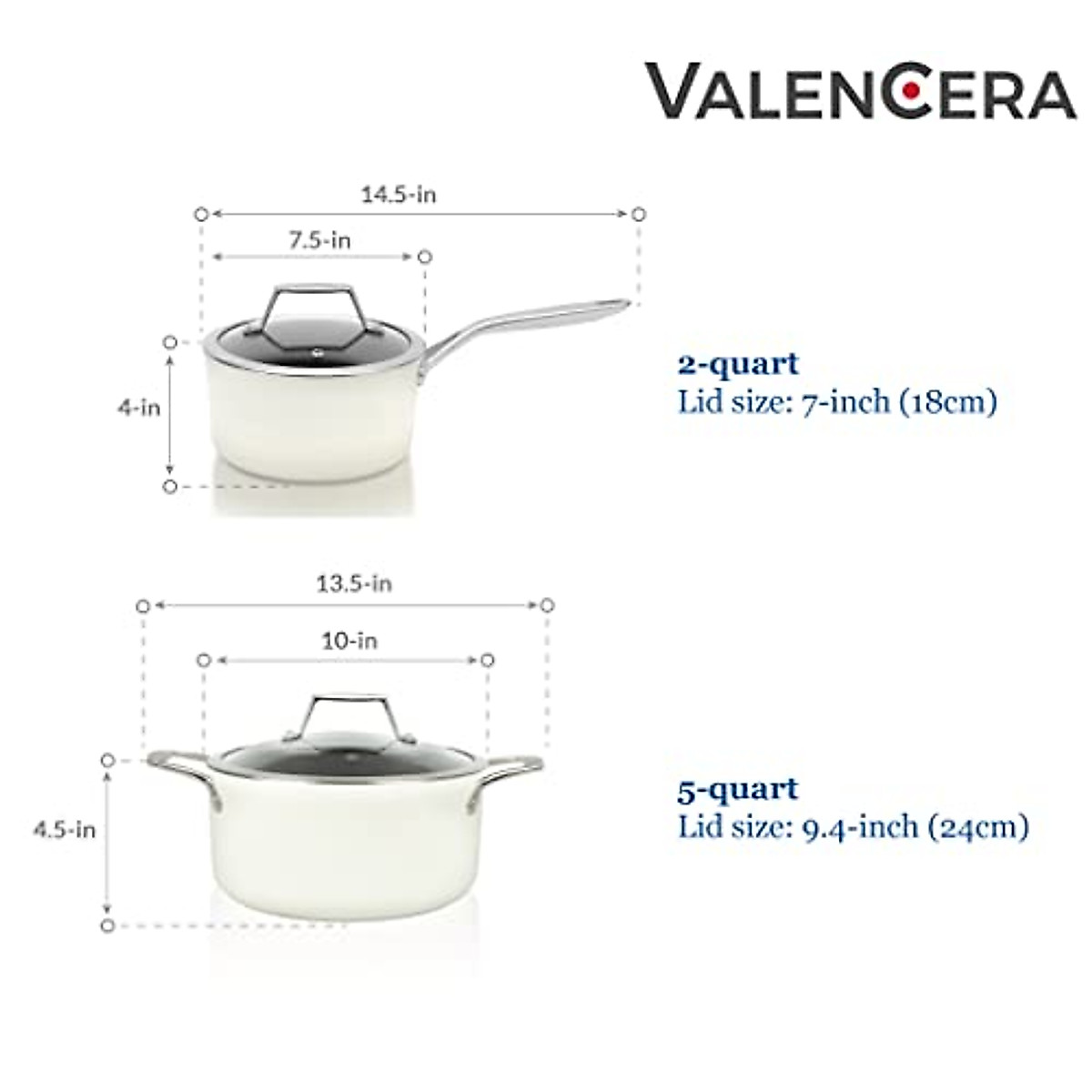 ValenCera by TeChef, 5-quart Ceramic Nonstick Soup Pot with Glass Lid, Nontoxic - Nontoxic - Free of PFAS, PFOA, PTFE (Soup Pot 5-Qt)