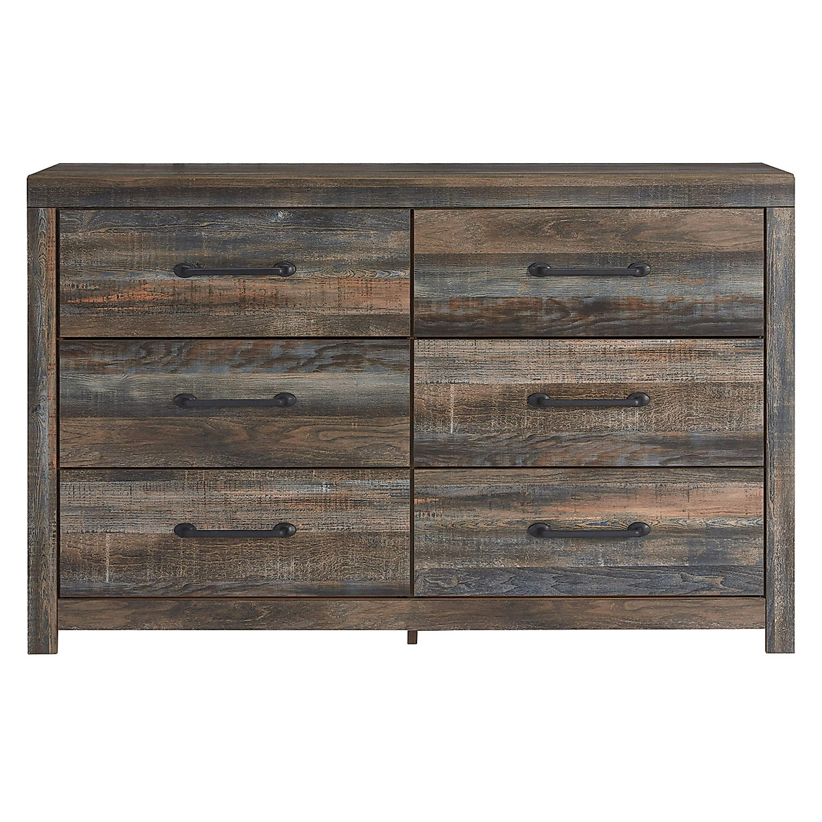 Signature Design by Ashley Drystan Rustic Industrial 6 Drawer Dresser, Weatherworn Brown