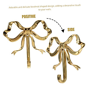 Bow Hook Single Hanger Gold Coat Hooks Bow Shaped Wall Hook Wall Hanging Coat Hook Bathroom Wall Hook
