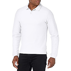 IZOD Young Mens Long Sleeve Pique Polo, White, 36/37