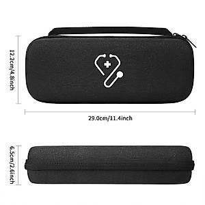 YINKE Stethoscope Case for 3M Littmann Classic III/Cardiology IV/Lightweight II S.E. & MDF Acoustica Stethoscope, Hard Organizer Storage Bag for Nurses and Doctors Accessory (Black)