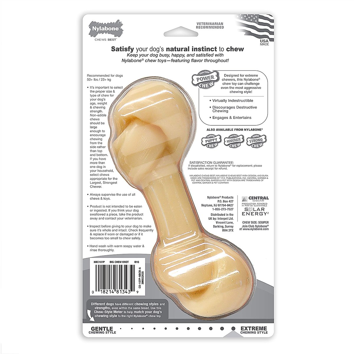 Nylabone Power Chew Mega Knot Bone Big Dog Chew Toy Mega Knot Chicken XX-Large/Monster (1 Count)