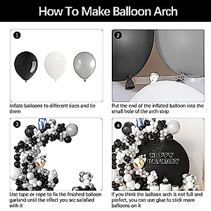 HYOWCHI Star Theme Wars Party Decorations - 165 Pcs Star Theme Wars Balloon Garland Arch Supplies, Black Silver White Latex Balloon Arch For Wars Birthday Baby Shower Party Decorations