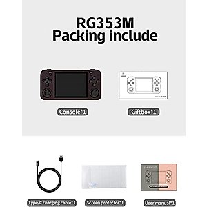 RG353M Handheld Game Console , Aluminum Alloy CNC Process Dual OS Android 11 + Linux System Support 5G WiFi 4.2 Bluetooth Built-in 64G SD Card 4452 Games U.S. Seller! (Anbernic RG353M Purple)