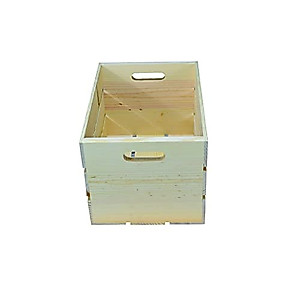 Poole & Sons Wooden Storage Crate with Hand Holes, 14 x 10 x 9 Inside Dimensions