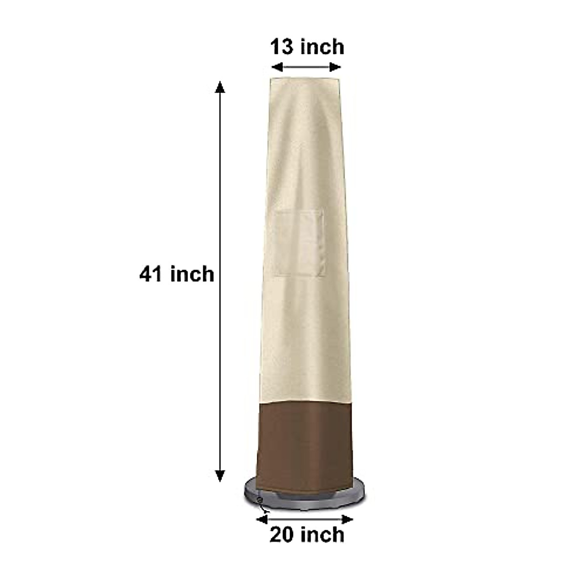 HABOPET Waterproof Tower Fan Cover Dust-proof Floor Fan Cover with Pocket Outdoor or Indoor Stand up Fan cover Khaki & Brown