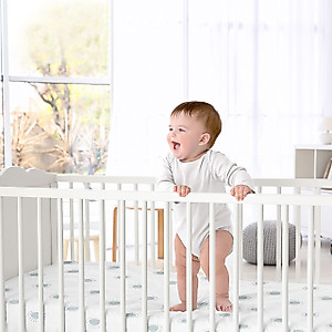 Sweet Jojo Designs White and Blue Boho Sun Boy or Girl Fitted Crib Sheet Baby or Toddler Bed Nursery - Slate Bohemian Celestial Sky Desert Sunshine Outdoors Nature Gender Neutral