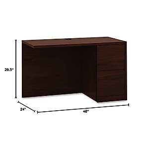 HON 105905RNN 10500 Series L Workstation Return, Full-Height Right Ped, 48w x 24d, Mahogany