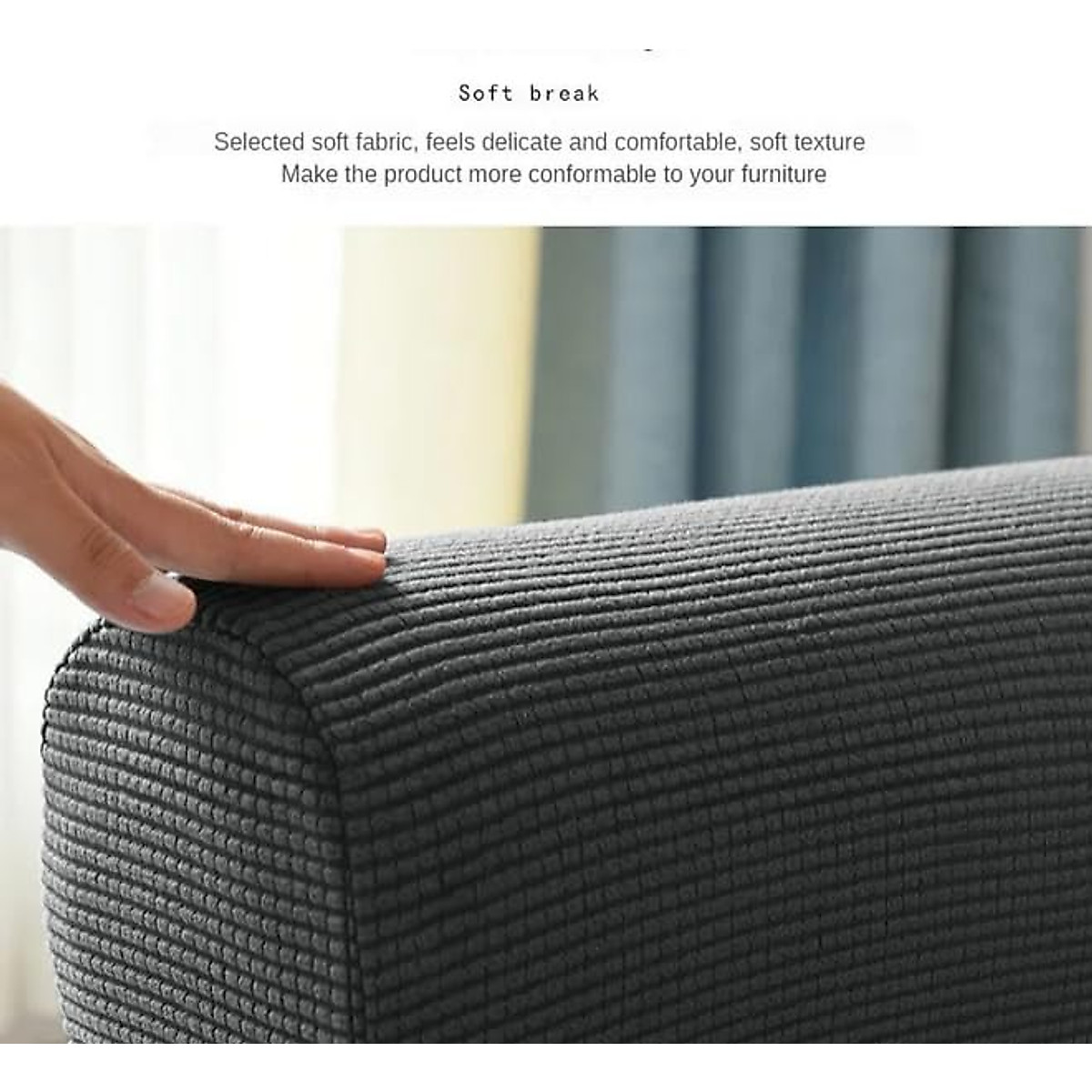 Yogsey 2 Pcs Stretch Couch Arm Covers Anti- Slip Armchair Cover Stretch Armrest Cover for Chairs Recliner Sofa Stretch Armrest Covers Furniture Protector Washable Armchair Slipcovers