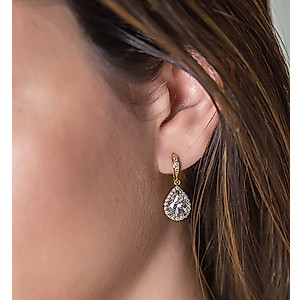 A+O Wedding Bridesmaids Gift Drop Dangle Earrings in Gold