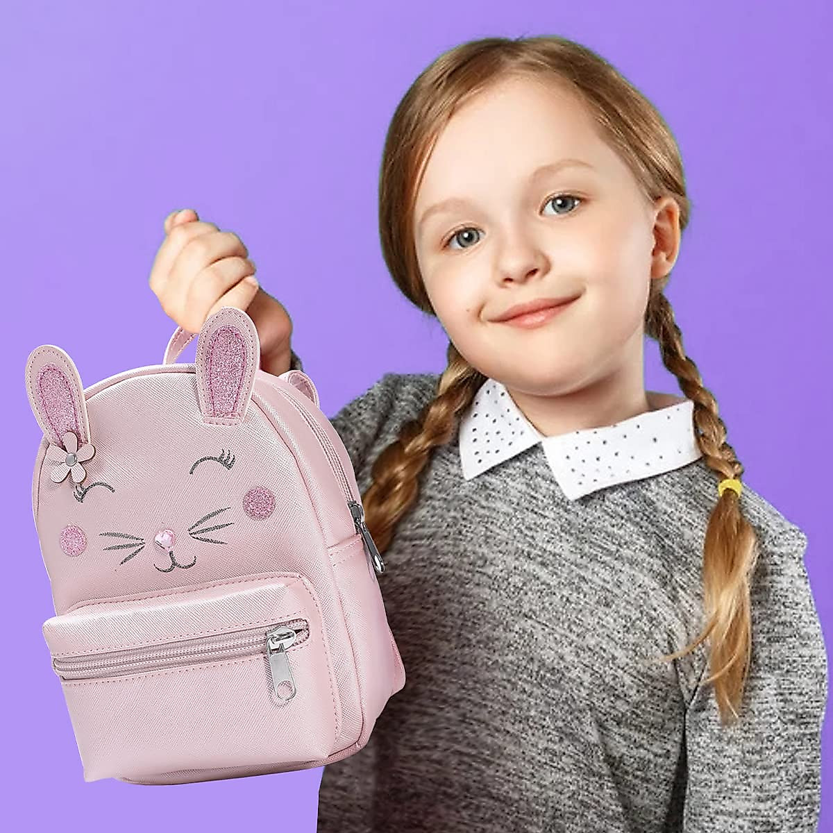 PinkSheep Toddler Backpack Toddler Bag Cute Pink Rabbit Bag for 3-13 Years Little Grils Kids