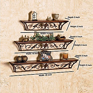 Craftland Brown , Wooden Wall Shelf (Set of - 3)