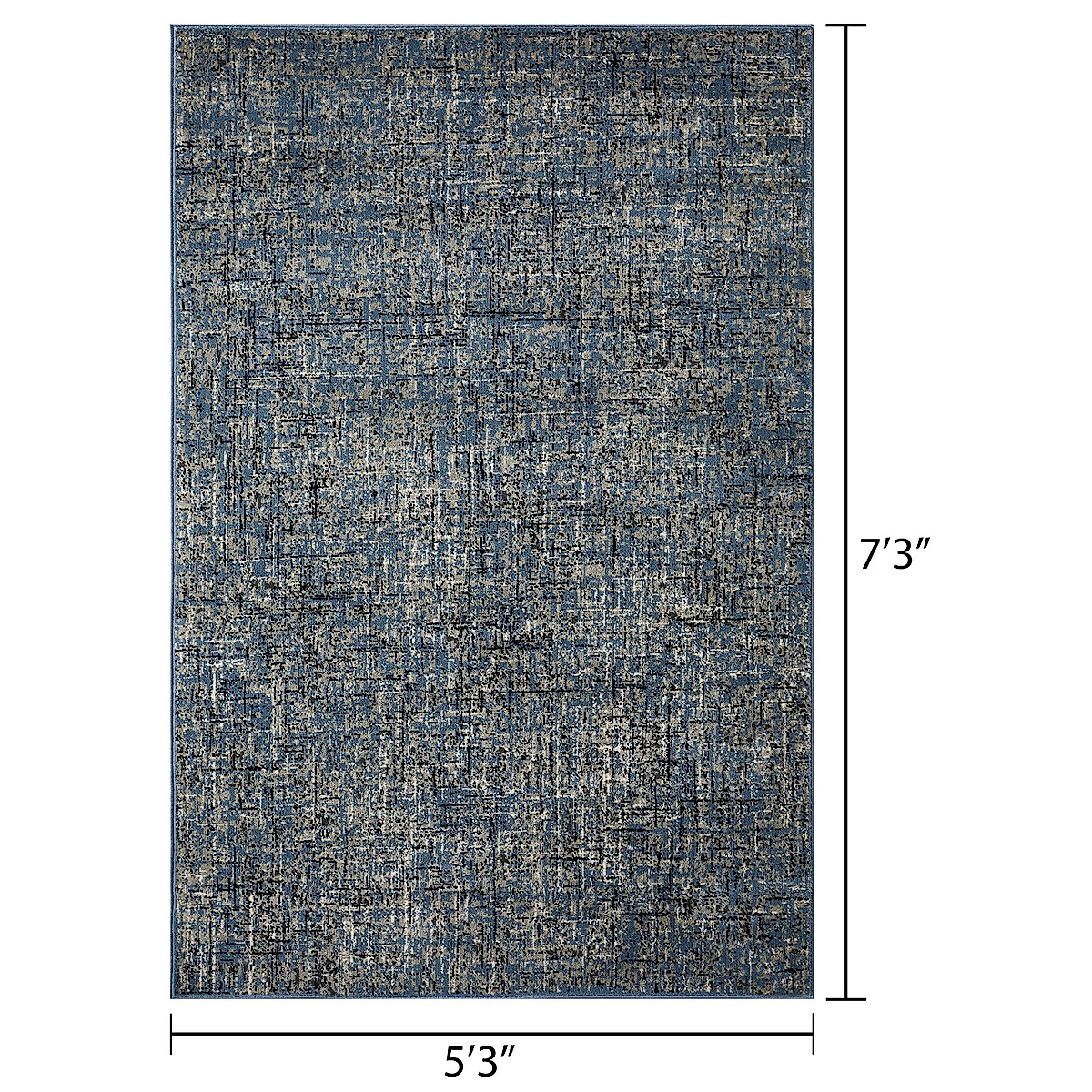 LOOMAKNOTI Celena Altenz 2' x 7' Blue Abstract Indoor Runner Rug
