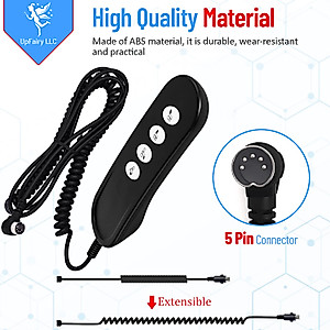 UpFairy 4 Button LED Remote Control Handset Replacement Hand Control with LED Backlight Black