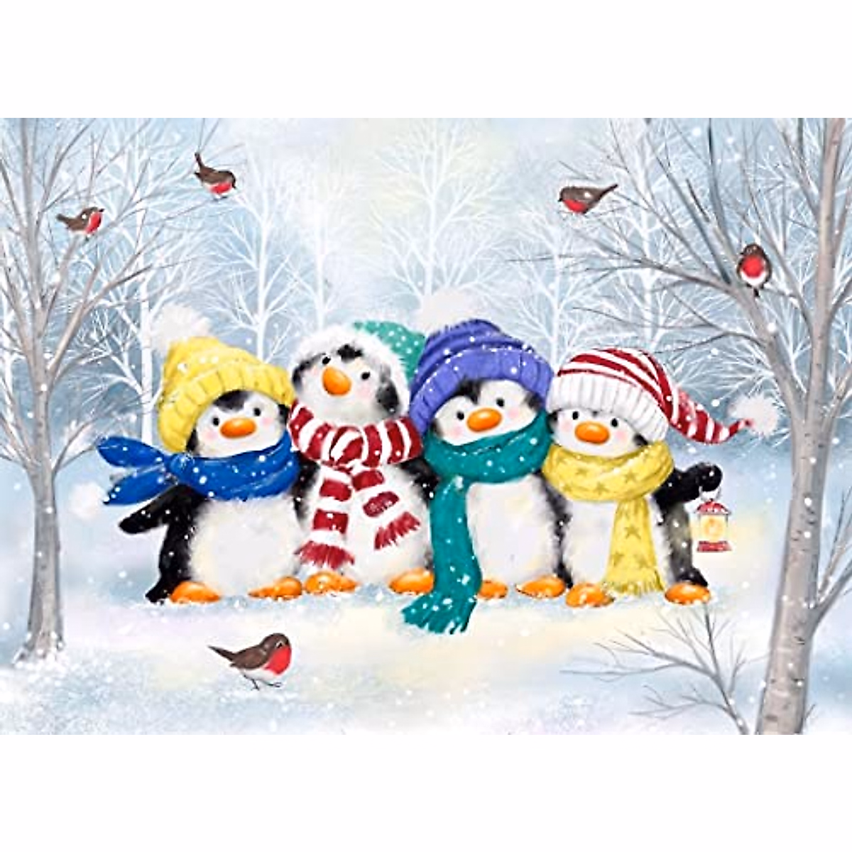 Winter Diamond Painting Kits,Diamond Art Kit for Adults,6D Round Diamond Painting Kit Full Drill for Gift,Wall Décor