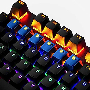 Hallsen Metal Keycaps (WASDQREF+1-6) Mechanical Gaming Keyboard Keycaps for FPS & MOBA, Stainless Steel Custom 60% Keycaps Kit with Key Puller for Mechanical Keyboard Cherry Mx Switches (Blue)