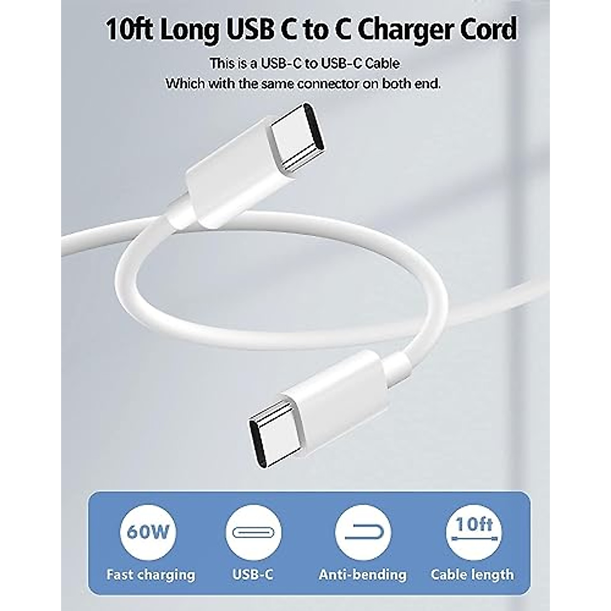 iPhone 15 Pro/15 Pro Max Charger, 35W USB C Charger Block with 10ft USB-C to C Fast Charing Cable for iPhone 15/15 Pro/15 Pro Max/15 Plus, iPad Pro 12.9/11, iPad Air 5/4, iPad 10