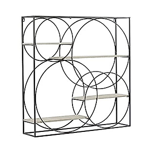 Deco 79 Metal Geometric Wall Shelf, 32" x 7" x 32", Gray