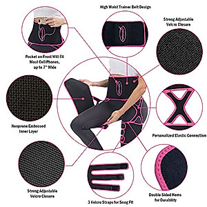 YaNovate 3-in-1 Waist Trainer Belt, Women Thigh Butt Lifter Sweat Trimmer Band Plus Size Black